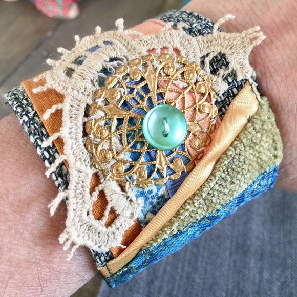 Hand Crafted | Jewelry | Handmade Boho Retro Cottagecore Cuff Bracelet ...